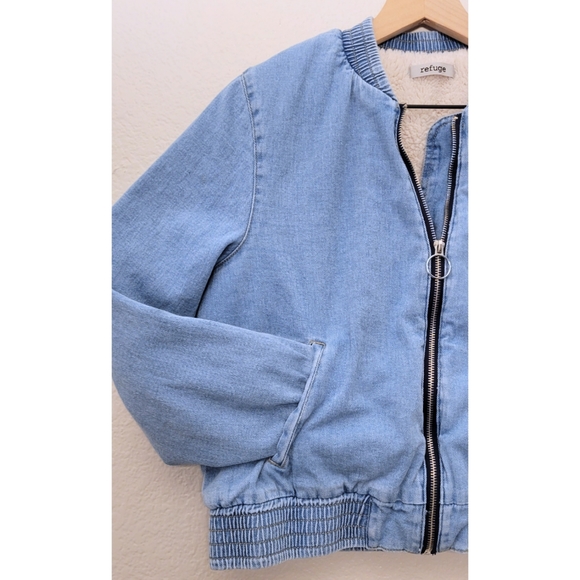 refuge | Jackets & Coats | Fluffy Denim Jacket | Poshmark